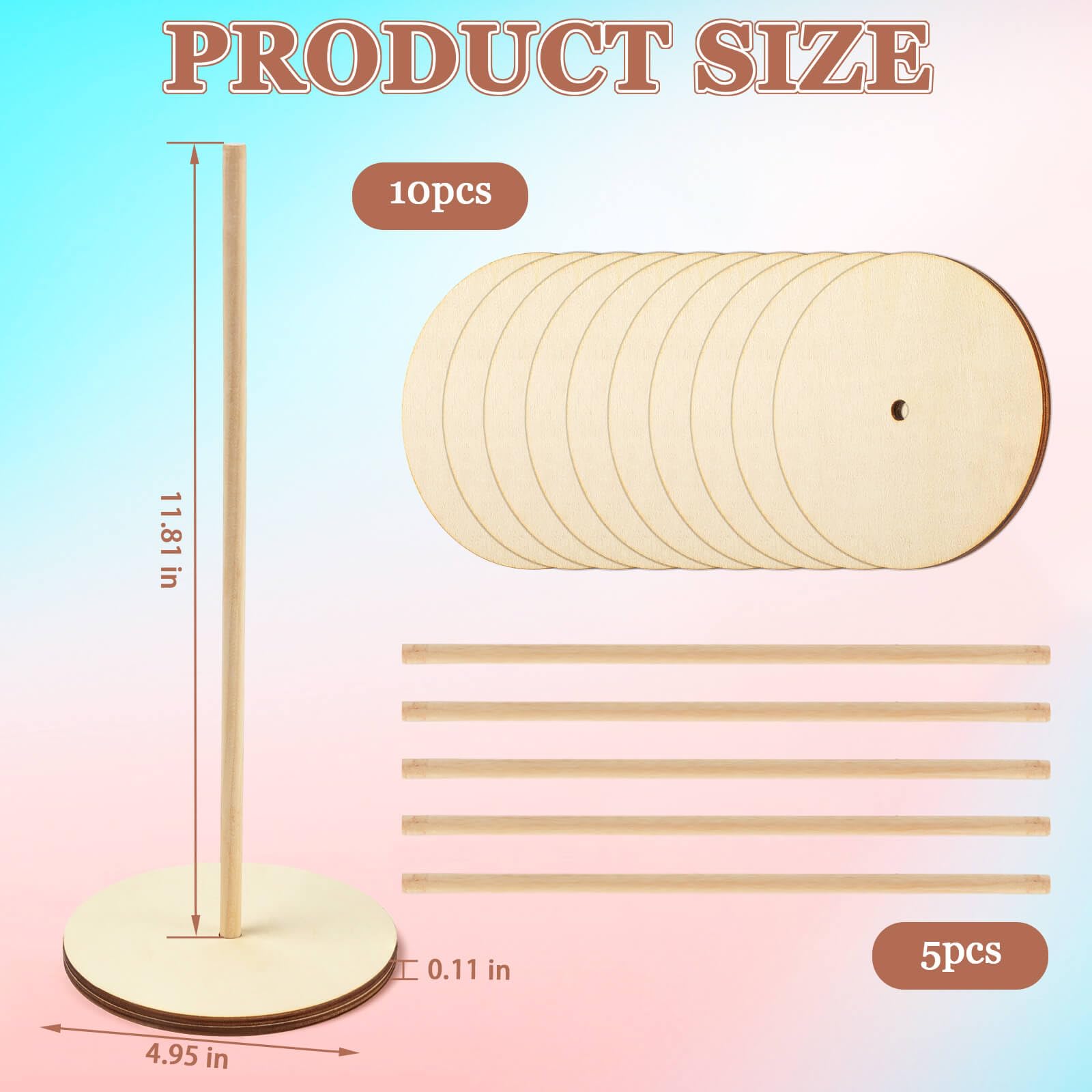 YGAOHF 5 PCS Reusable Wooden Donut Stands for Dessert Table - Detachable Doughnut Holder Bagels Display Stand Holder for Wedding Birthday Christmas Party Supplies