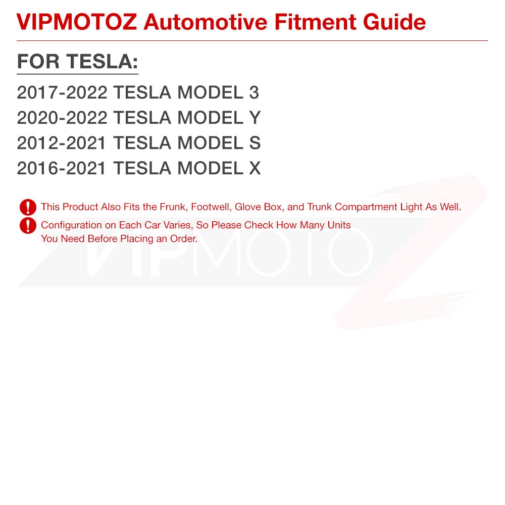 VIPMOTOZ For Tesla Model 3 S X Full LED Side Door Panel Courtesy Welcome Step Light Lamp Assembly Replacement 6000K Diamond White 4-Pieces Set