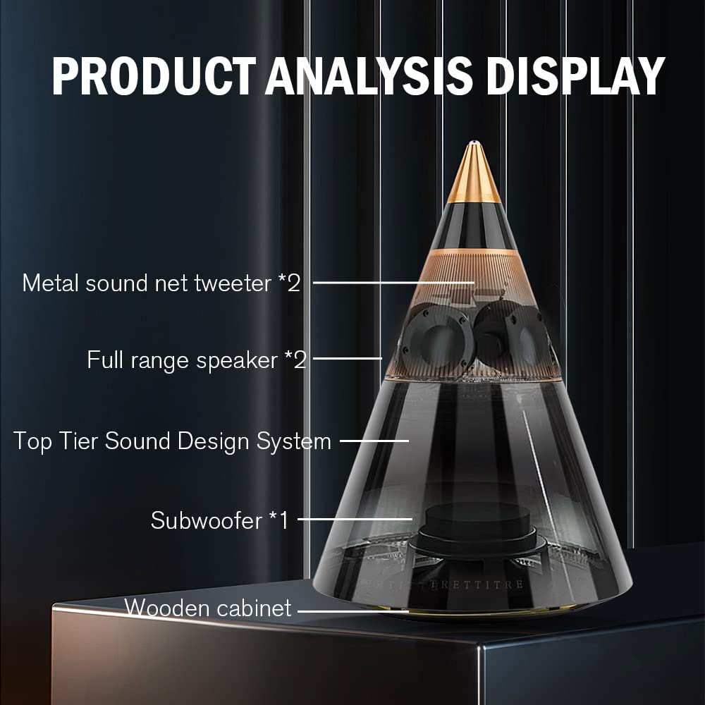 trettitre TreSound1 Bluetooth HiFi Speaker, Room Speaker Home Party Speaker with Deep Bass, Piano Paint, Atmosphere Lighting (Green)