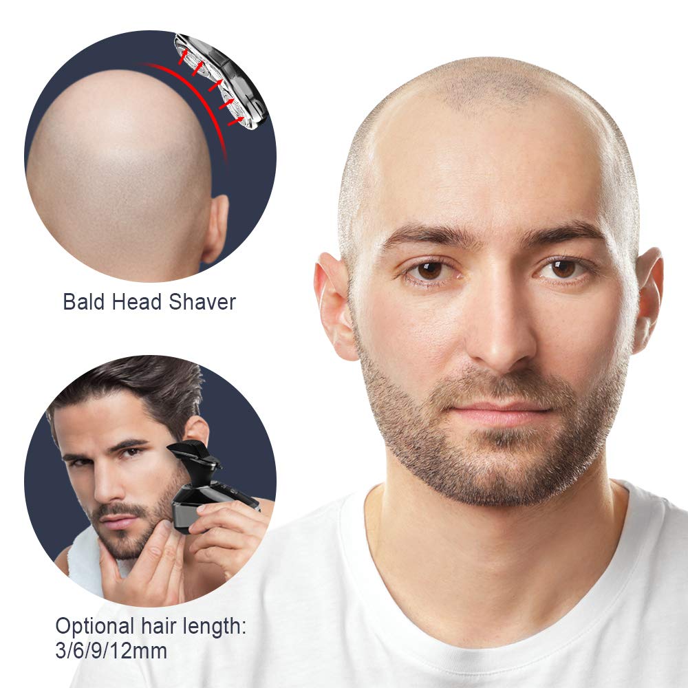Upgrade 6 in 1 Head Shavers For Bald Men- Waterproof Electric Shavers For Men, Cordless Rechargeable Face Nose Trimmer, Men’s Electric Razor With LED Display