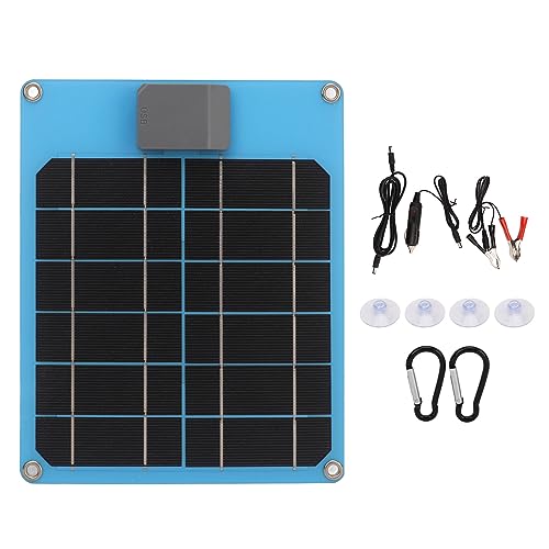 Solar Panel, Weatherproof Monocrystalline 5W 5V Portable Solar Power Supply Panel for Trailer (Blue)