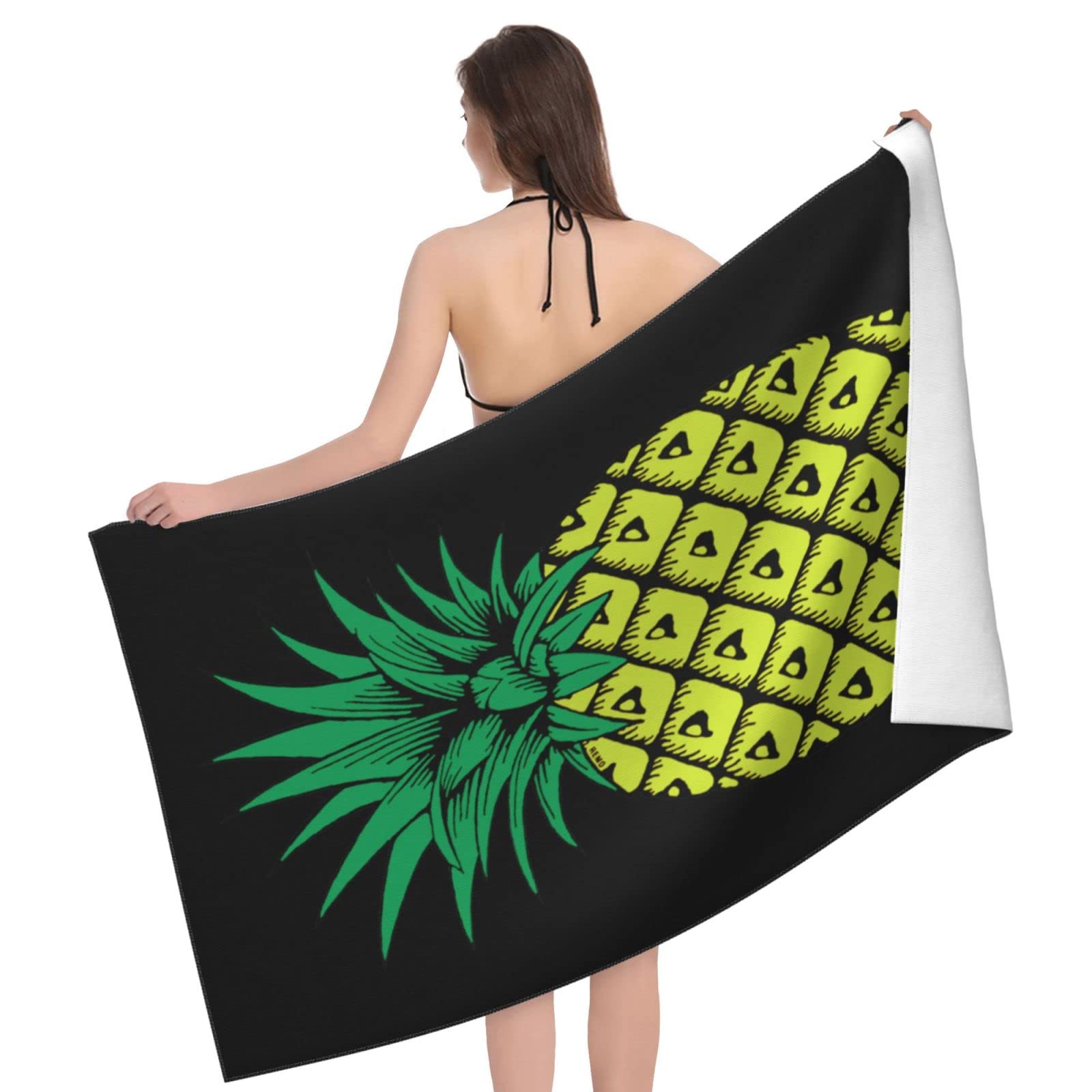 Zahika Upside Down Pineapple Beach Towel Absorbent Bathroom Towels Beach Towels Oversized Super 32x52 Inch