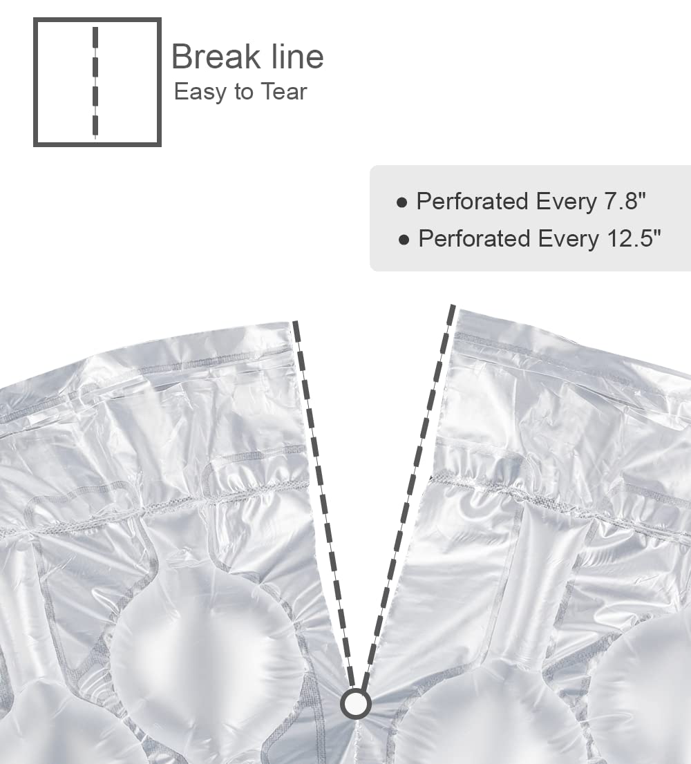 SOLTECH Inflatable Air Bubble Film Cushioning Wrap Rolls,Perforated, Easy to Tear,Large Air Bubble, 15.7 Inchx984 Feet Total,Packing, Industrial, Business Bubble Supply (Perforated Line 7.8" in)
