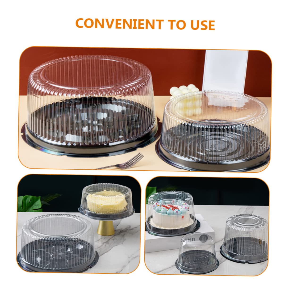 SOLUSTRE 10pcs Packing Box Cake Box Muffin Dome Cases Cake Container Take Out Cake Carrier Transparent Cake Clear Cake Carrier Cake Display Containers Strawberry Box Portable Child Plastic