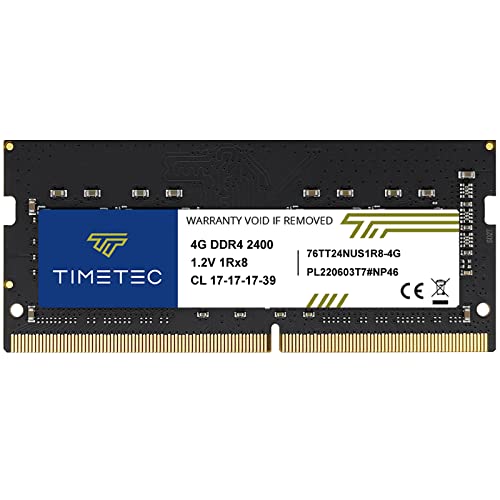 Timetec Hynix IC 4GB DDR4 SODIMM for Intel NUC KIT/Mini PC/HTPC/NUC Board 2400MHz PC4-19200 Non ECC Unbuffered 1.2V CL17 1Rx8 Single Rank 260 Pin Computer Memory Ram Module Upgrade(4GB)