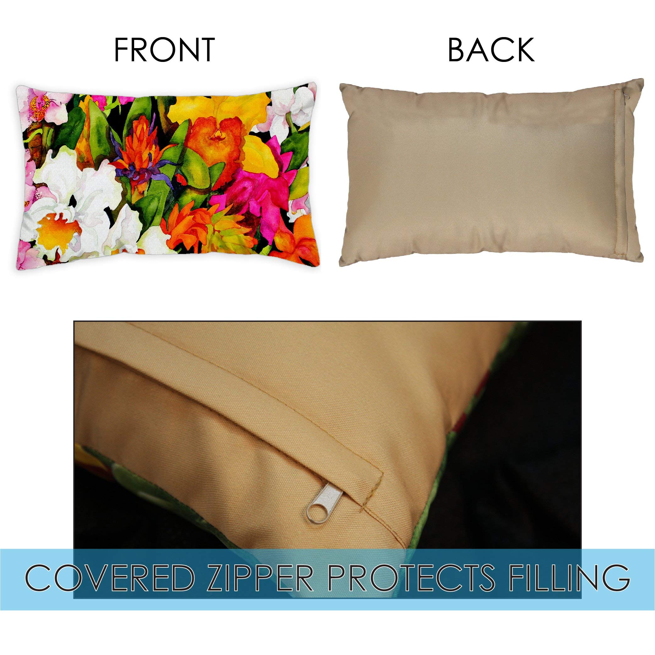 Toland Home Garden Exotic Flowers 18 x 18 Inch Indoor, Pillow, Case (2-Pack)