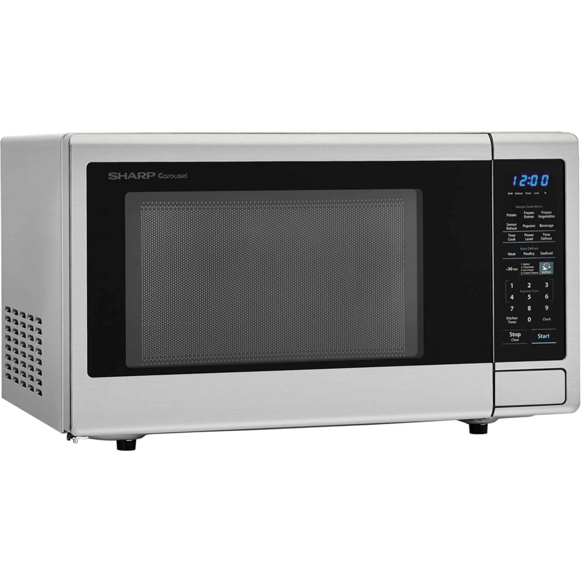 Sharp SMC1842CS 24" Countertop Microwave with 1.8 cu. ft. Capacity, 1100 Watts, 15" Turntable, Softening Function Blue LED Display, in Stainless Steel
