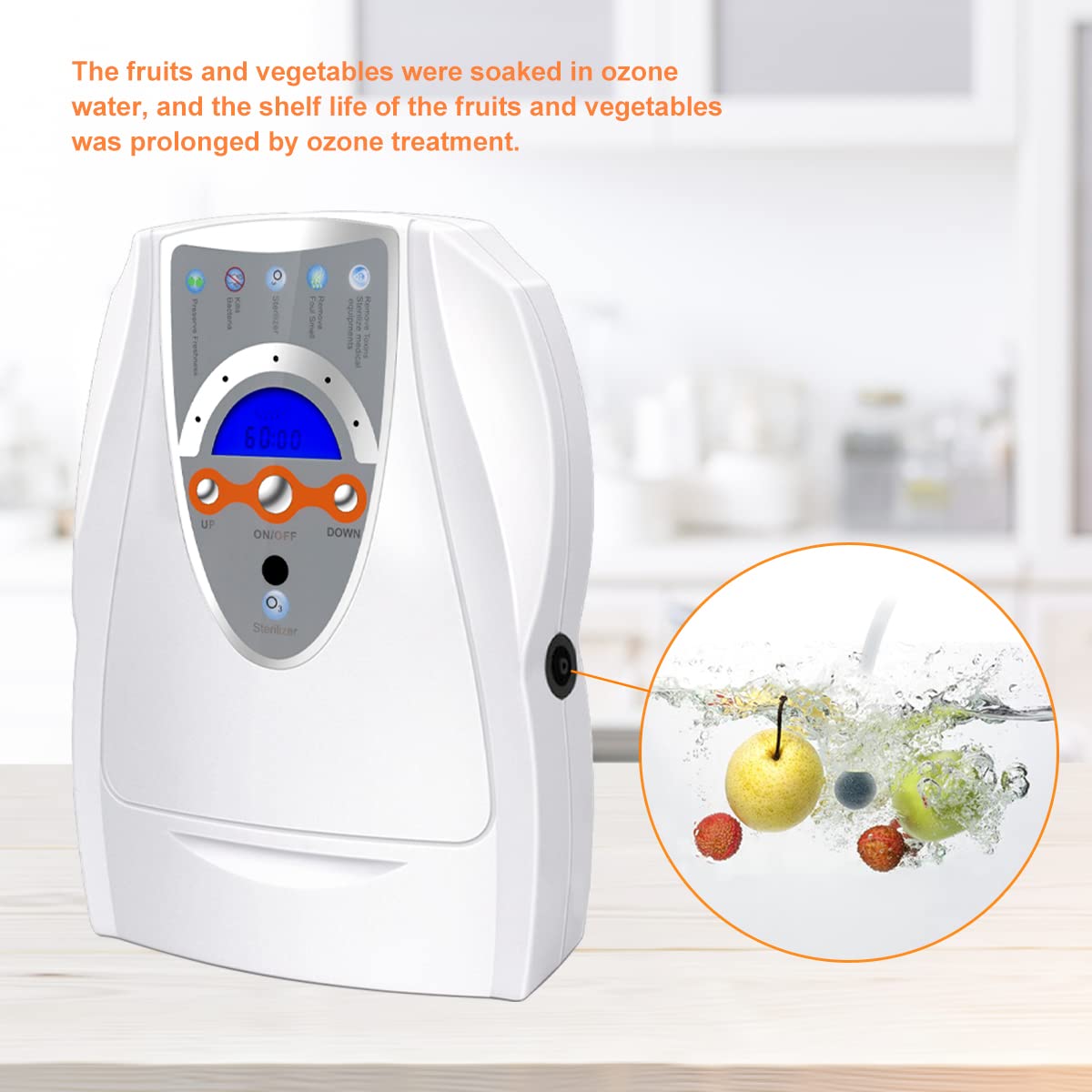 VANSU 500mg/h Ozone Machine for Home Kitchen Fruits and Vegetables Car