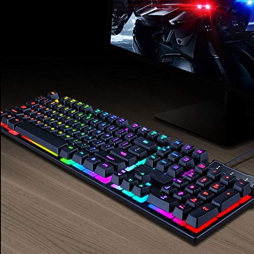 USB Wired Gaming Keyboard for PC Laptop 104 Keys Backlit Mechanical Gaming Keyboard Floating keycap
