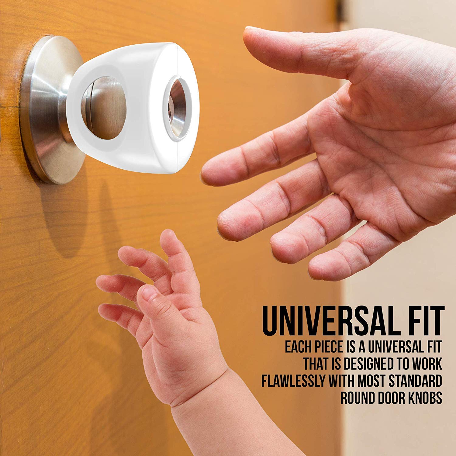 Tiny Patrol 8 Pack Baby Safety Childproof Door Knob Cover, Universal-Fit Most Knobs