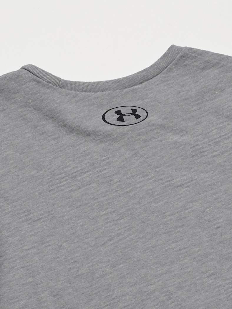 Under Armour Print Fill Graphic T-shirt, Mod Gray Light Heather (011)/Black, Youth Small