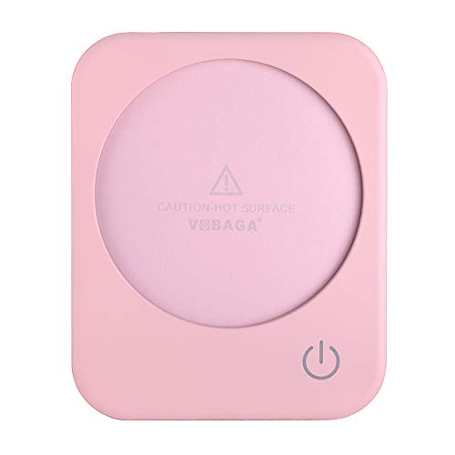 VOBAGA Coffee Mug Warmer with 4 Hours Auto Shut-Off, Coffee Warmer Plate for Office Home Desk Use with 3 Temperature Settings, Electric Cup Warmer for Cocoa,Tea, Milk, Water, Pink (No Cup)