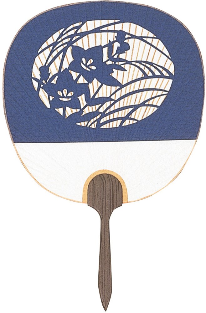 Shiomi Fan 2143 Window Fan (Openwork on One Side), 9.4 x 14.6 inches (24 x 37 cm), Blue