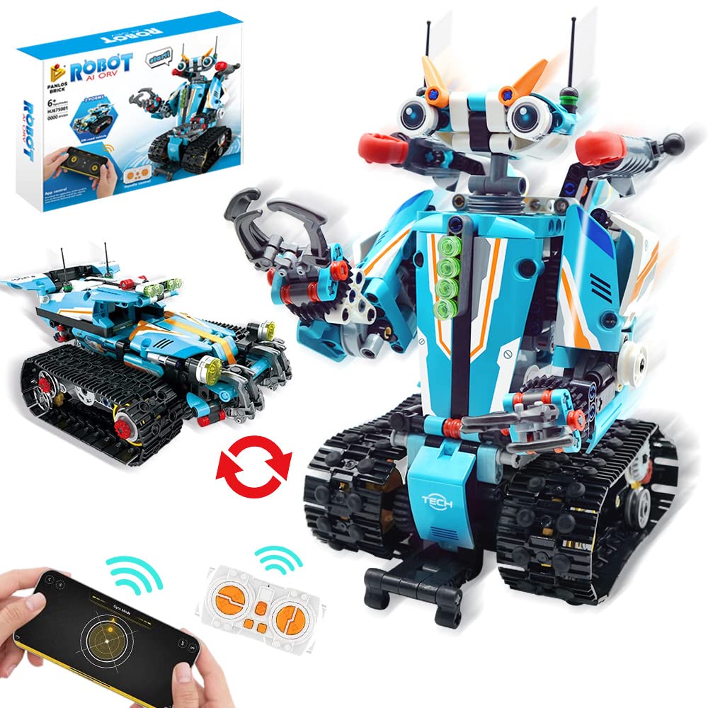 Zivmin Remote Control Robot Building Kit, 2-in-1 STEM Building Blocks Robot Toys Set Remote Control Engineering Science Educational Building Toys Kits for 8 9 10 11 12+ Boys and Girls Gift 701 PCS