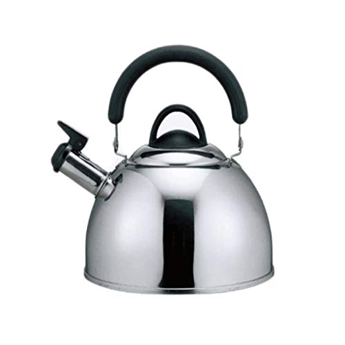 ZNZN Silver Stainless Steel Kettle Sound Kettle Stovetop Teapot with Heat-Proof Handle Classic Large Capacity (2.5L, 84.5OZ) Multifunctional Water Kettle