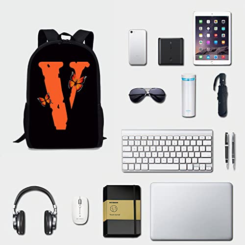 Ynxhroe Backpack 17 Inch Laptop Backpack 3d Print Fashion V Letter Durable Hiking Backpack for Men Women Kids Travel