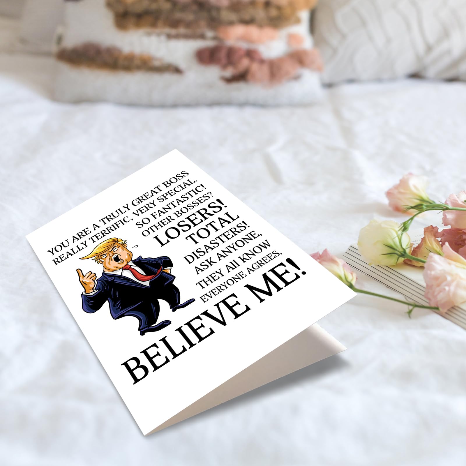 Spercy Funny Trump Boss's Day Card, Trump Birthday Card for Boss, Happy Boss's Day Gift, You Are Truly Great Boss