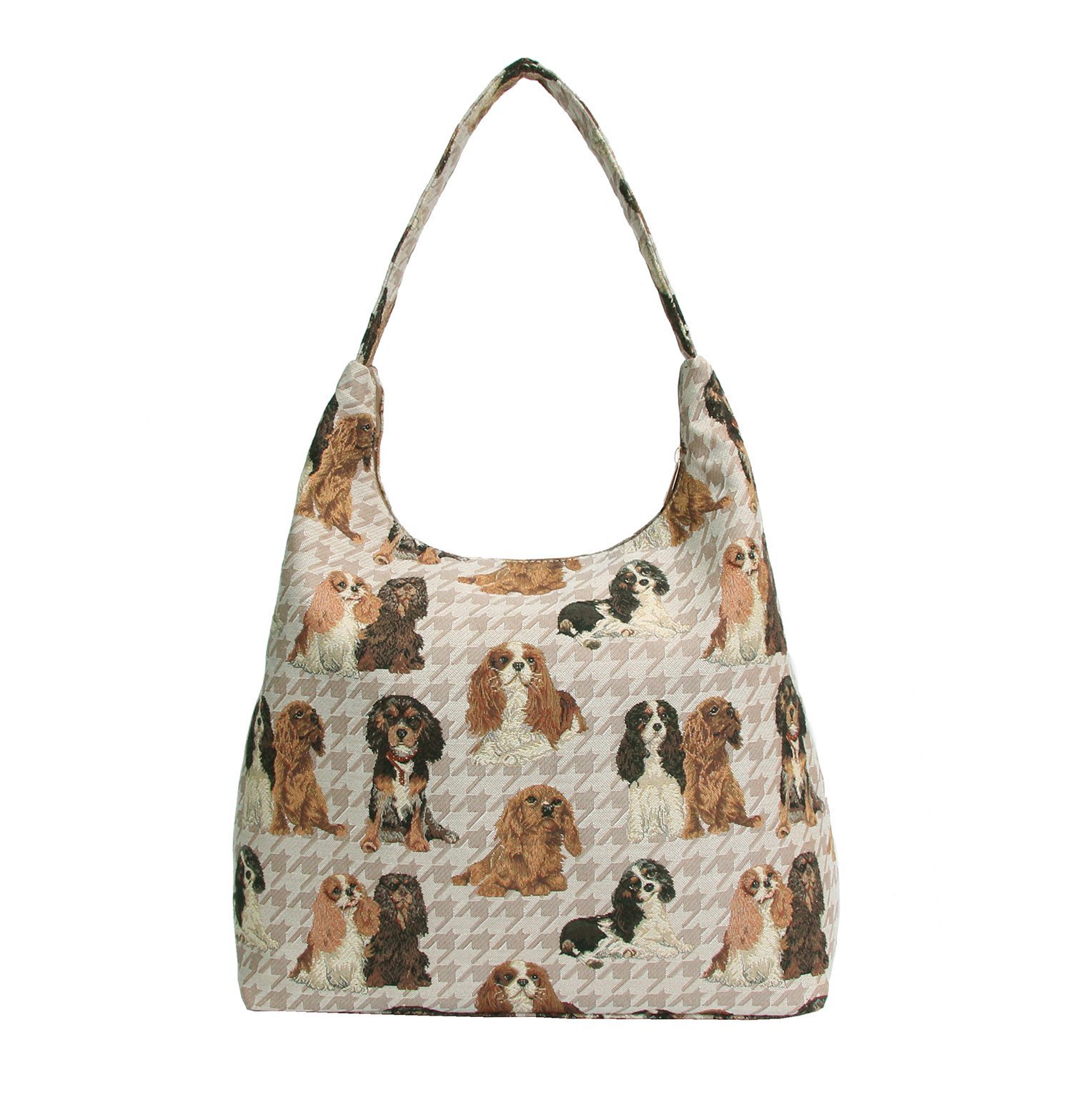 Signare Tapestry Hobo Shoulder bag Slouch Purse For Women with Cavalier King Charles Spaniel Dog Design (HOBO-KGCS)