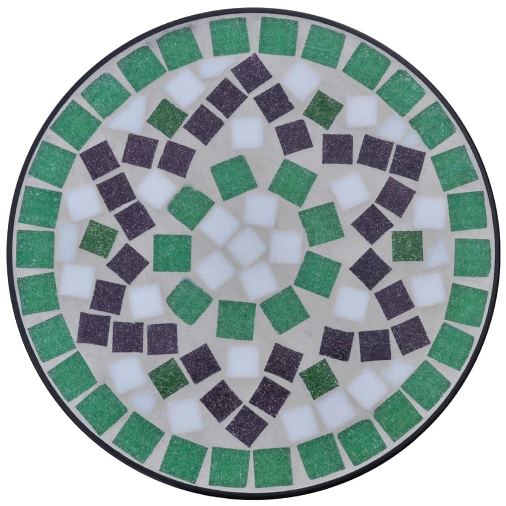 VRAXO Mosaic Side Table Plant Table Green White,Plant Stands-8.8lbs