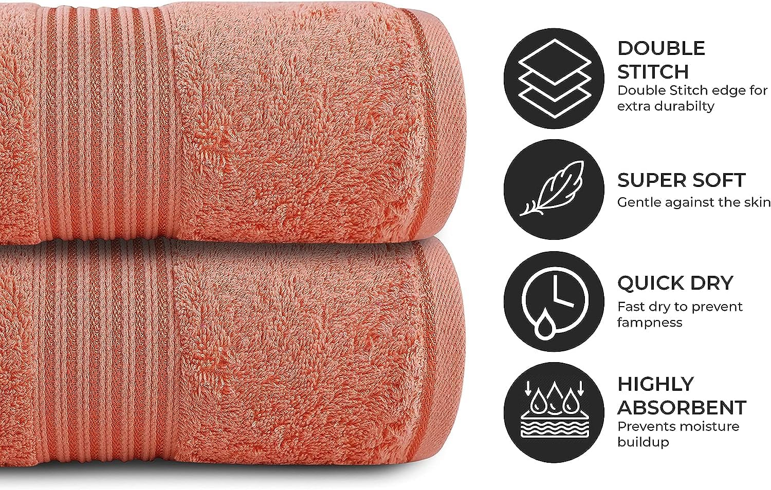 ZUPERIA 100% Combed Cotton Bath Sheet- 600 GSM- (34" x 66") 2 Pack Ultra Soft Large Bath Towels, Highly Absorbent Daily Usage Oeko-TEX Certified Ideal for Pool, Home, Gym (Grey)