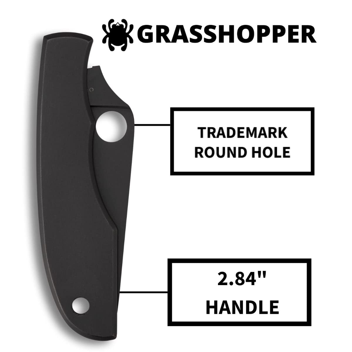 Spyderco Grasshopper Black Non-Locking Knife with 2.30" 3CR Steel Blade and Durable Steel Handle - PlainEdge - C138BKP
