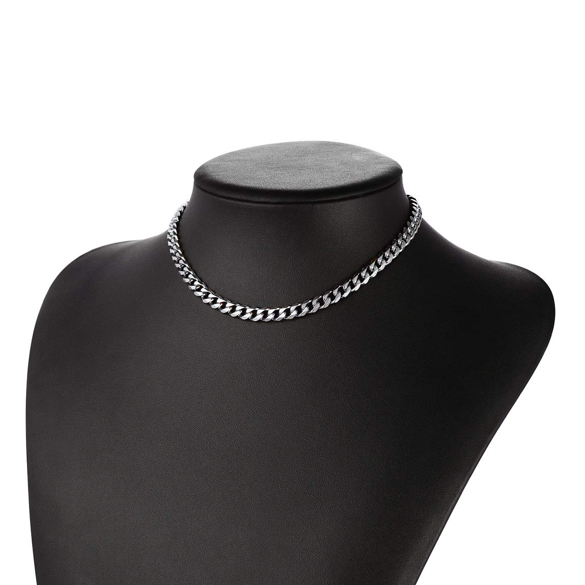 Stainless Steel Chains for Women Necklace 6mm Choker Curb Chain Length 14inch