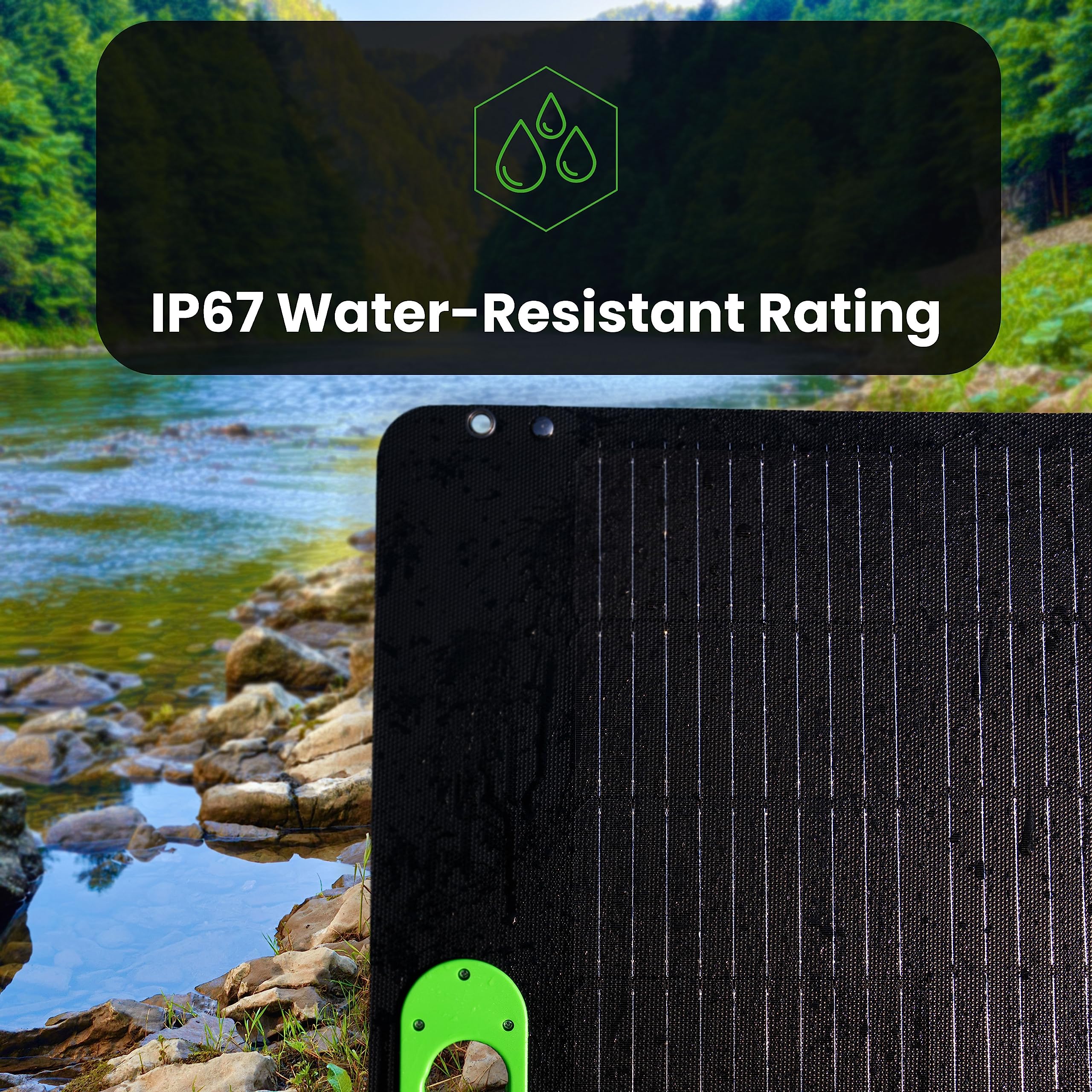Yoshino Foldable Portable Solar Panel with Adjustable Kickstand for Electric Solar Generators, Waterproof IP67, Off-Grid, Camping, Overland, Trailer, RV Accessories, Emergency (100 Watts)