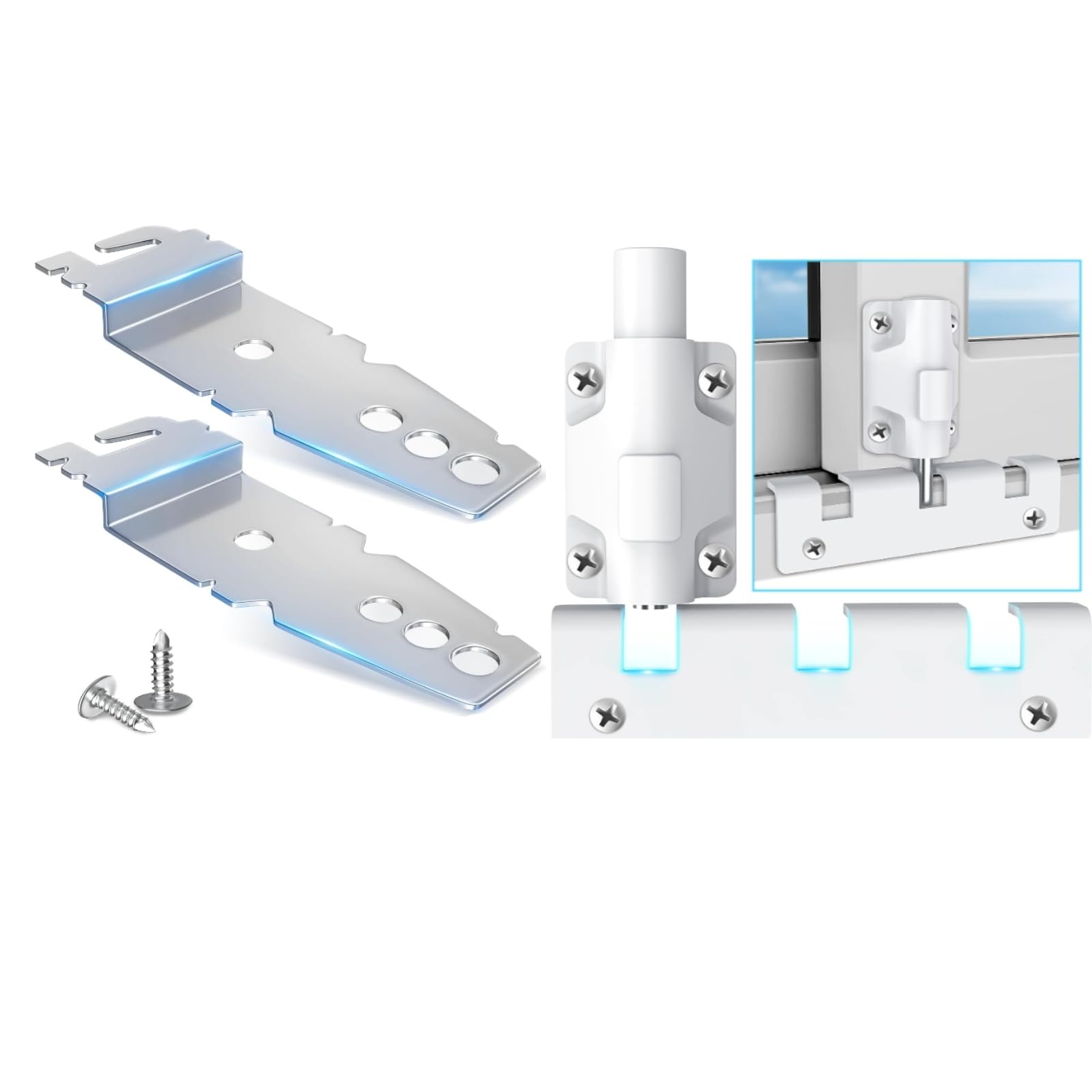 Undercounter Dishwasher Mounting Bracket Kit & Patio Sliding Door Lock Security