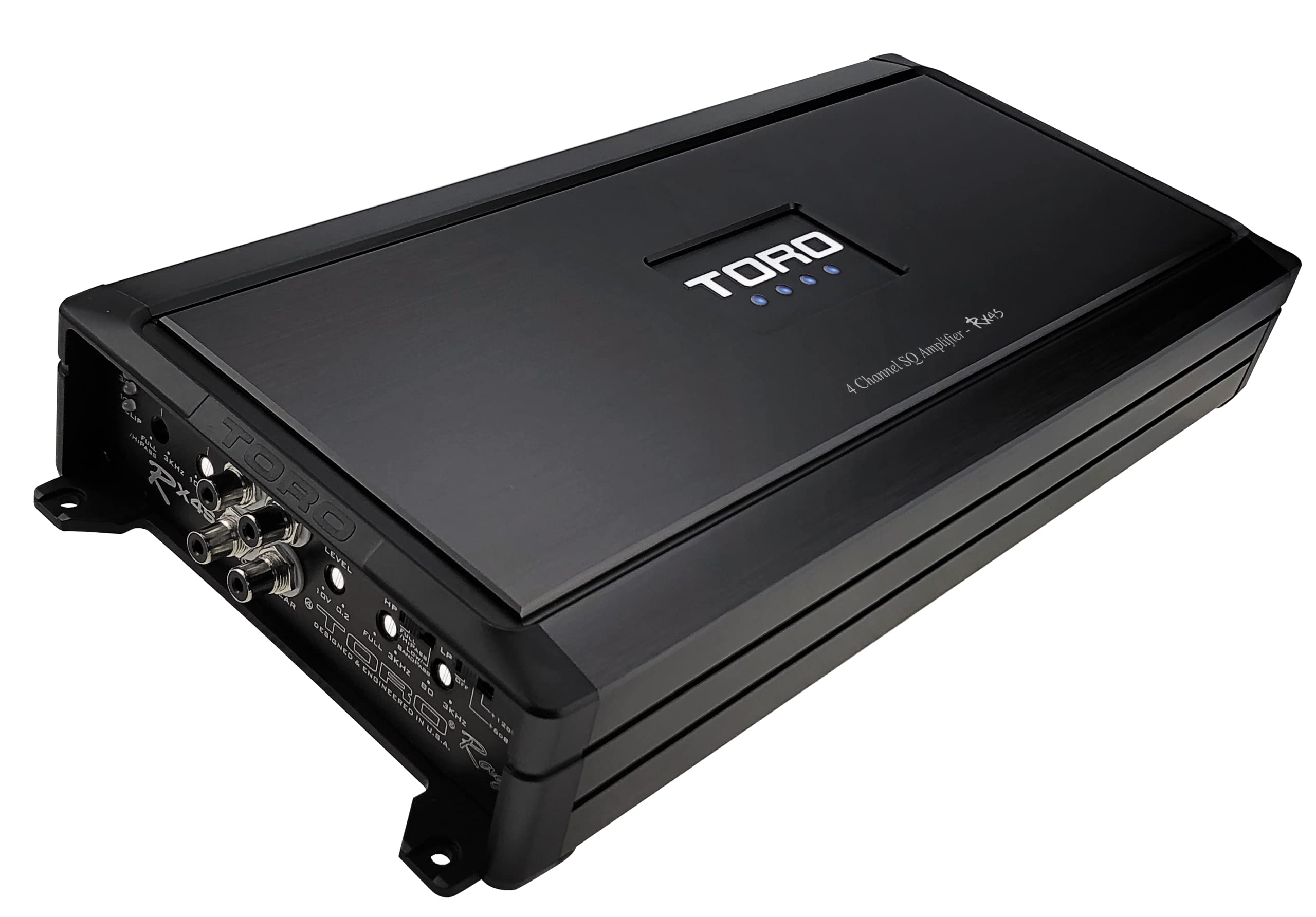 TORO TECH – RX4S, 80 Watts x 4 RMS @ 4 Ohm / 4 Channel Car Amplifier, Sound Quality Class A/B Design, Built-in Auto Sensing Turn-On, Full Range Speaker or Subwoofer Amplifier