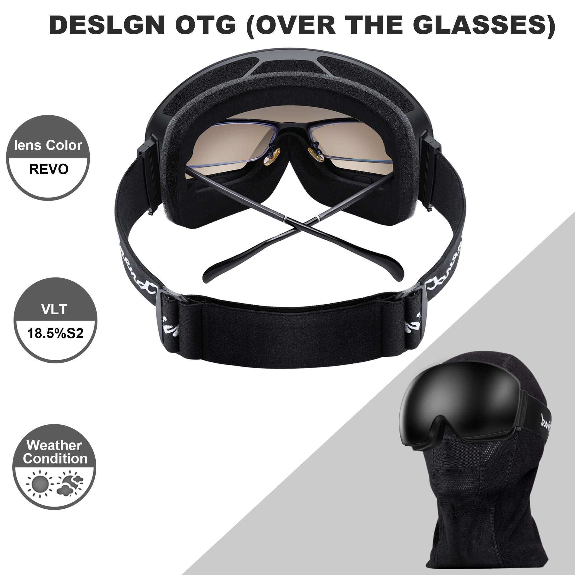 TRENDWIND Anti Fog Ski Goggles - Snowboard Goggle with Interchangeable Lens UV400 protection outdoor sports