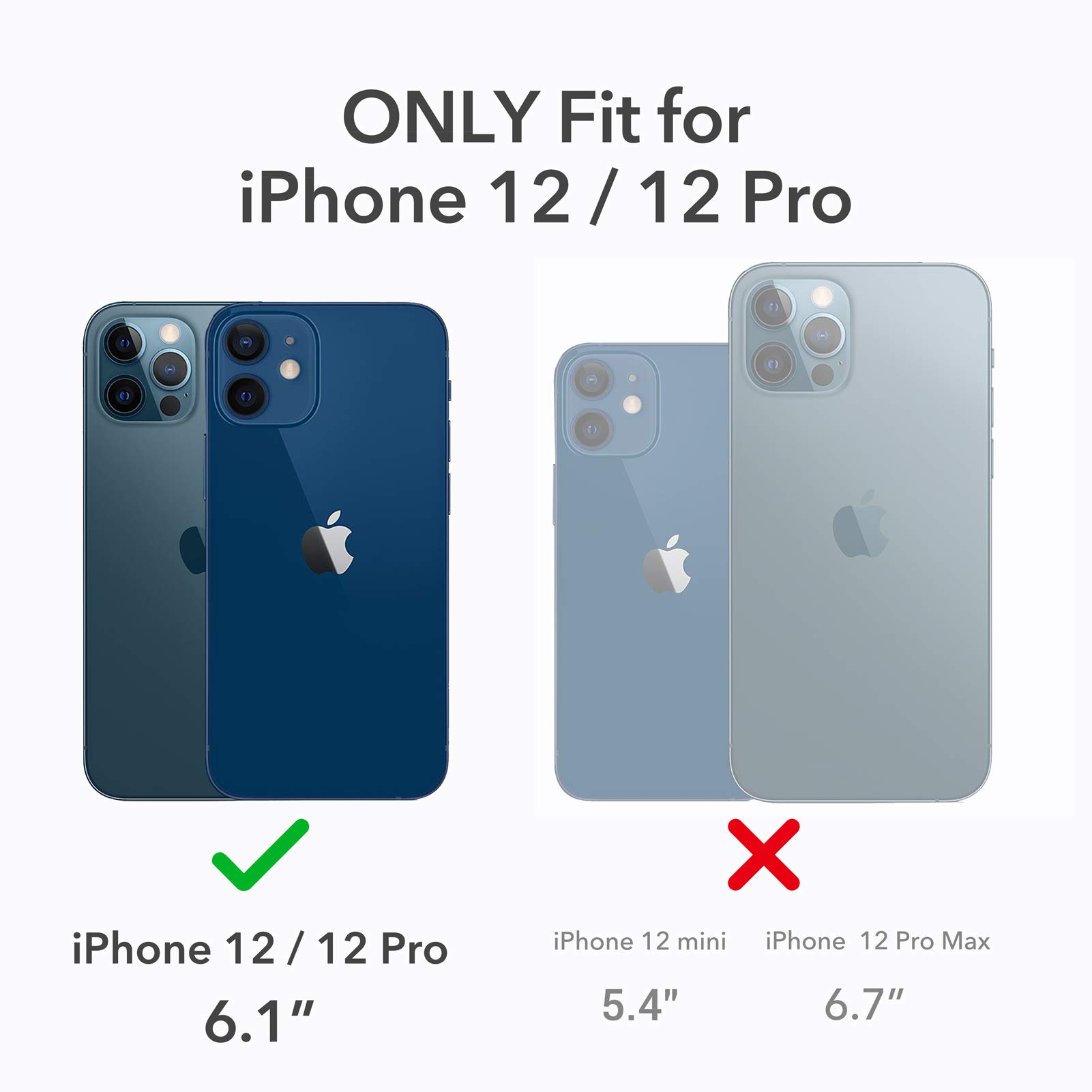 YOUMAKER Clear Case for iPhone 12/ iPhone 12 pro, [Not Yellowing] [Military Grade Drop Test] Compatible with iPhone 12/12 Pro Shockproof Protective Phone Slim Thin case for 6.1 inch 2020-Clear