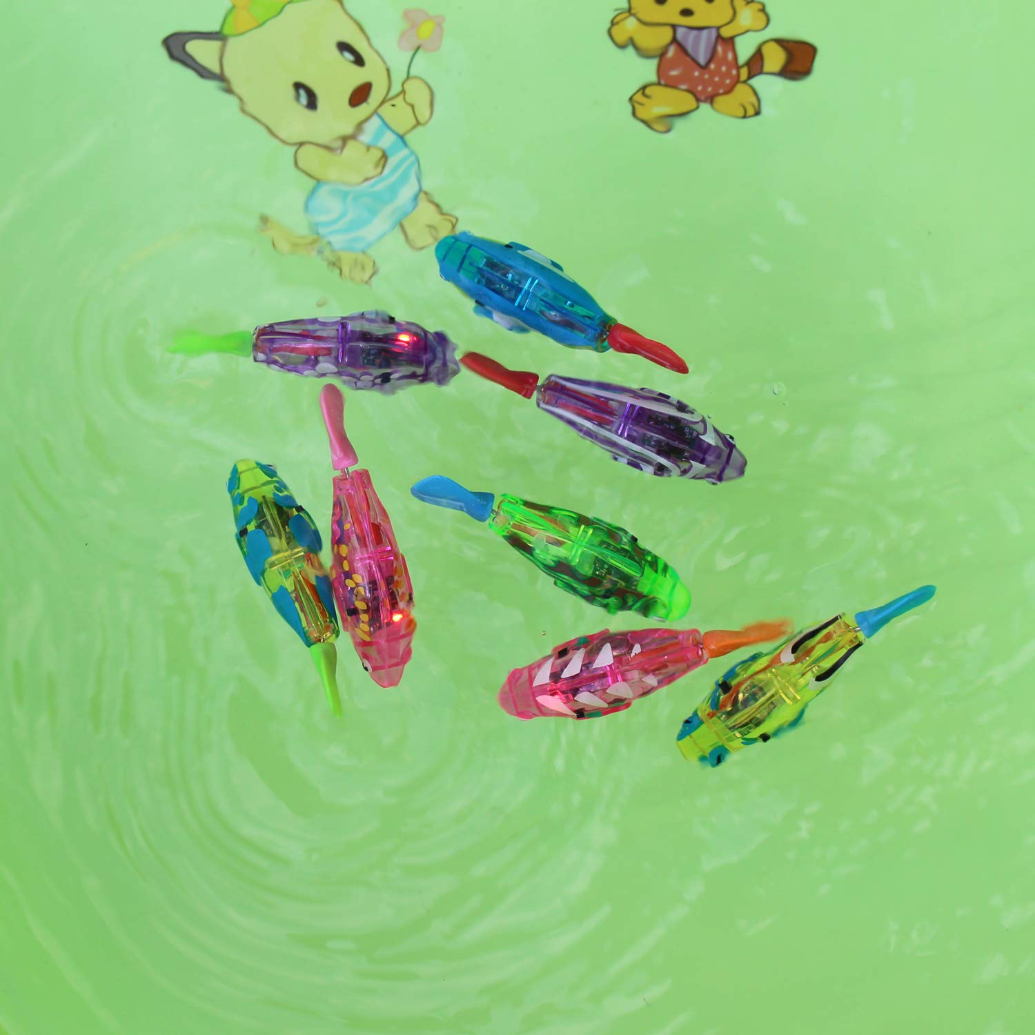 Tipmant Electronic Fish Pets Animal Kids Bath Toys Gifts Water Activated Swim Tub Bathtub (8 Fish)
