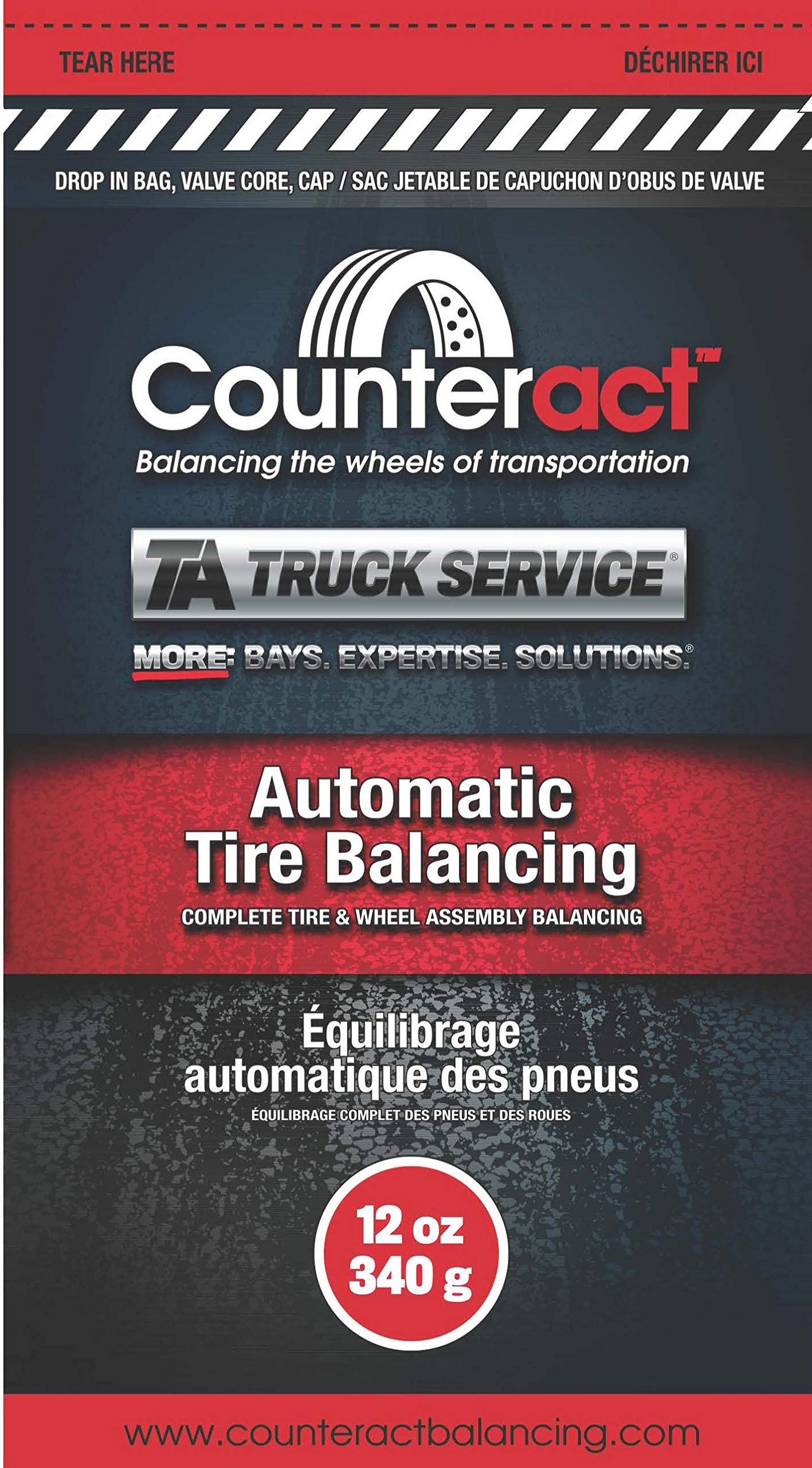 Tire Balance Beads - One 12 Ounce Pack of Counteract Beads - TA Truck Service Tire Balancing Beads.
