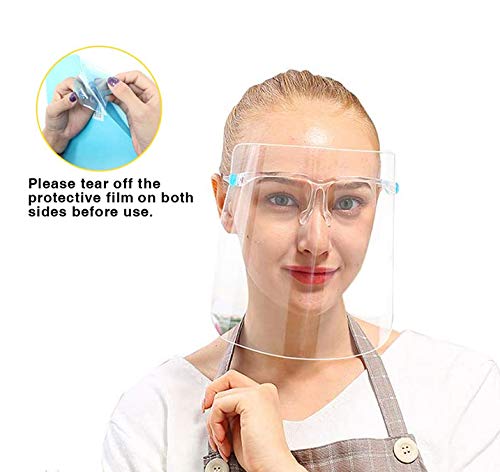Unique Gadgets & Toys Safety Goggle Face Shield, 5 Pack Clear Anti-Fog Face Visor Protect Eyes and Face from Droplet (GlassesShield_A_5Pack)