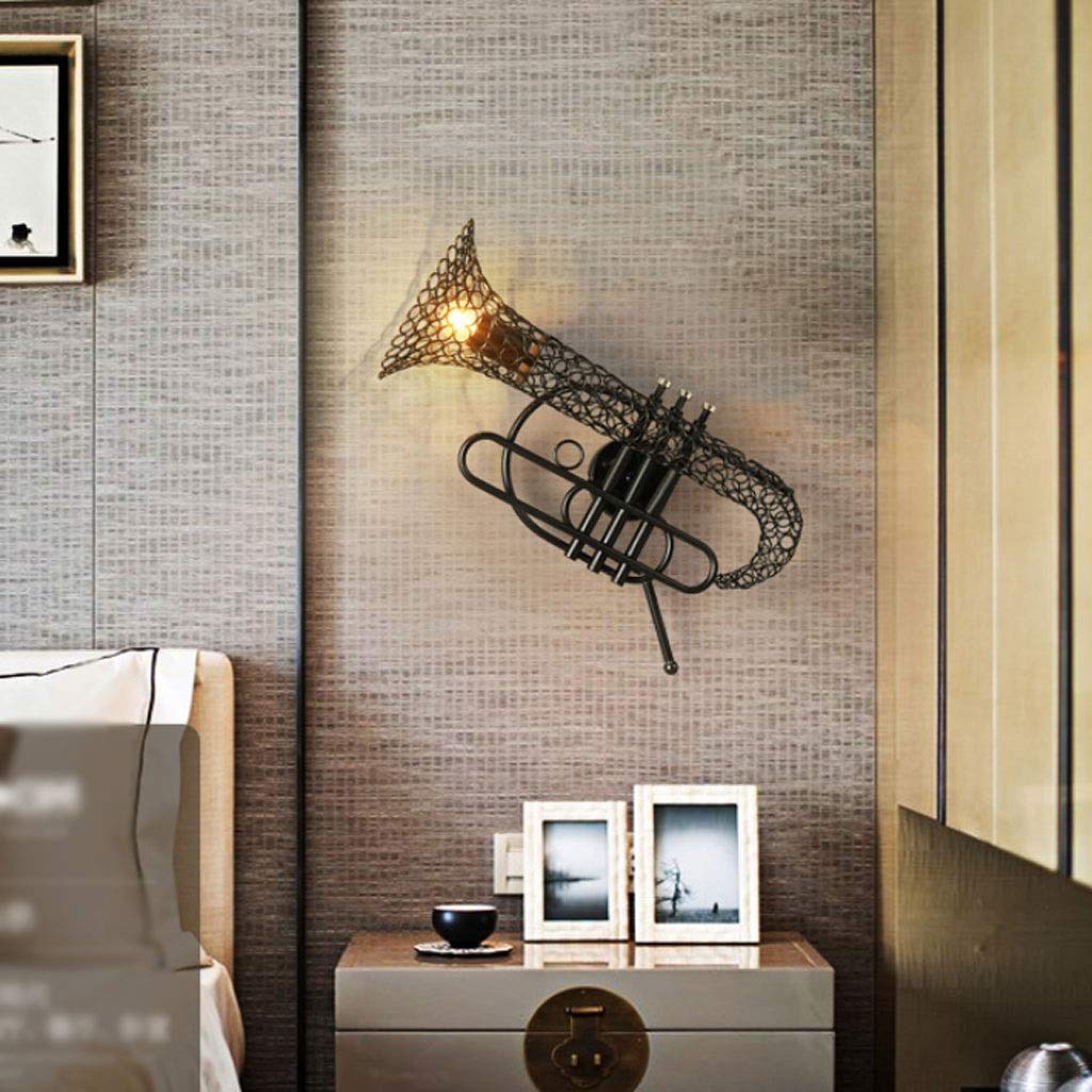 Wall Lamps/Sconces Sax Iron Wall Lamp Bar Cafe Industrial Style Restaurant Aisle Retro Wall Lamp Gift Gift Creative Custom Holiday Decoration Modern Wall Light