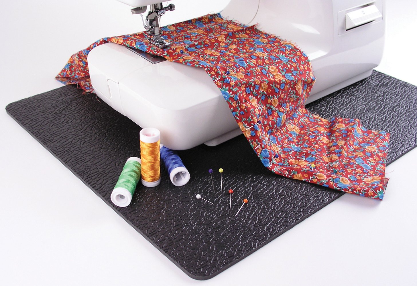 Stay-In-Place Machine Mat - 15" x 18" - Calms Vibration and Dampens Noise. Great for Sewing Machines and Sergers. Made In USA. Black