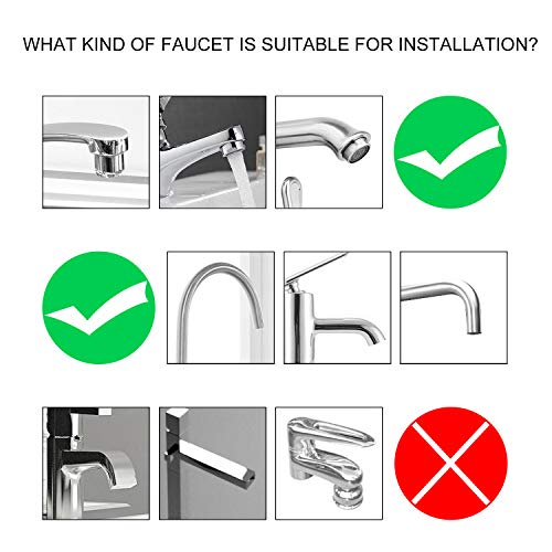 Water Filter for Sink, Insputer Stainless-Steel Faucet Water Filter, 320 Gallons Long-Lasting High-Flow Kitchen Water Filter, Ceramic Filter, Reduces Chlorine, and Bad Taste (1 Filter Included)