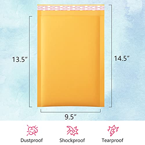 UCGOU Kraft Bubble Mailers 9.5x14.5 Inch 25 Pack Yellow Padded Envelopes #4 Large Mailing Packages Self Sealing Tear Resistant Boutique Bulk Mail Shipping Bags for Clothes Makeup Supplies