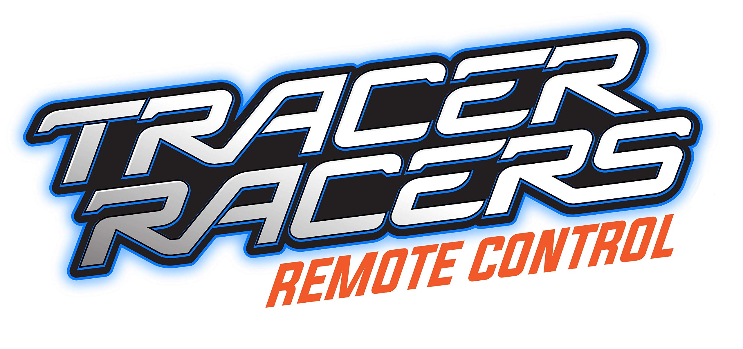 Tracer Racers Remote Control Cordless Glow in The Dark High-Speed Super Loop Speedway Track Set with Two Cars for Dual Racing, Glow Blue