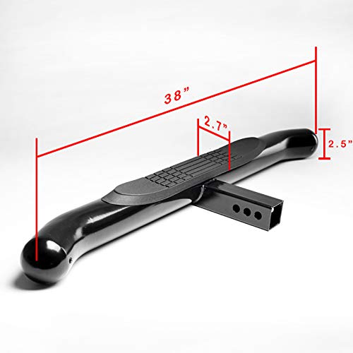 Universal Hitch Step 38" Long 2" Hitch Diameter Black Rear Bumper Guard