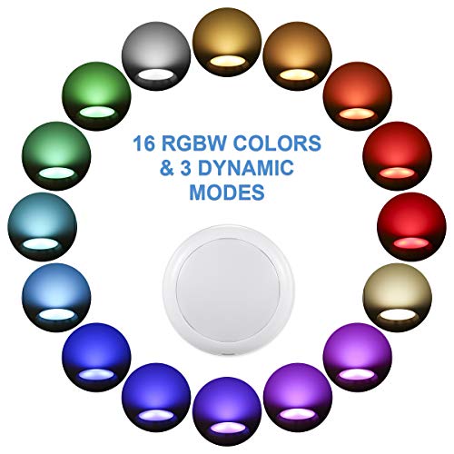 Tomshine LED Rechargeable Puck Lights Wireless Closet Lights with 2 Remote Control, Dimmable Under Cabinet Light 16 Colors 3 Modes with Timer Setting 6 USB Cables 6 Packs