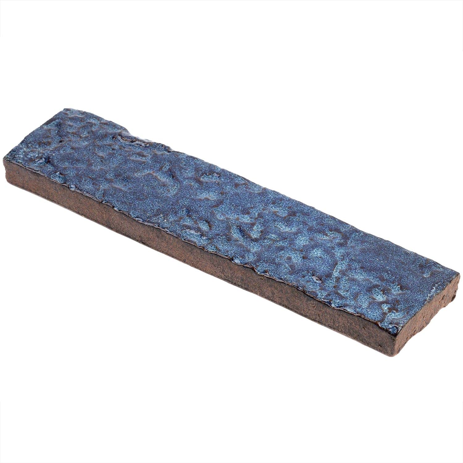 Weston Temp Dark Denim 2 in. x 8 in. Glazed Clay Subway Wall Tile Sample