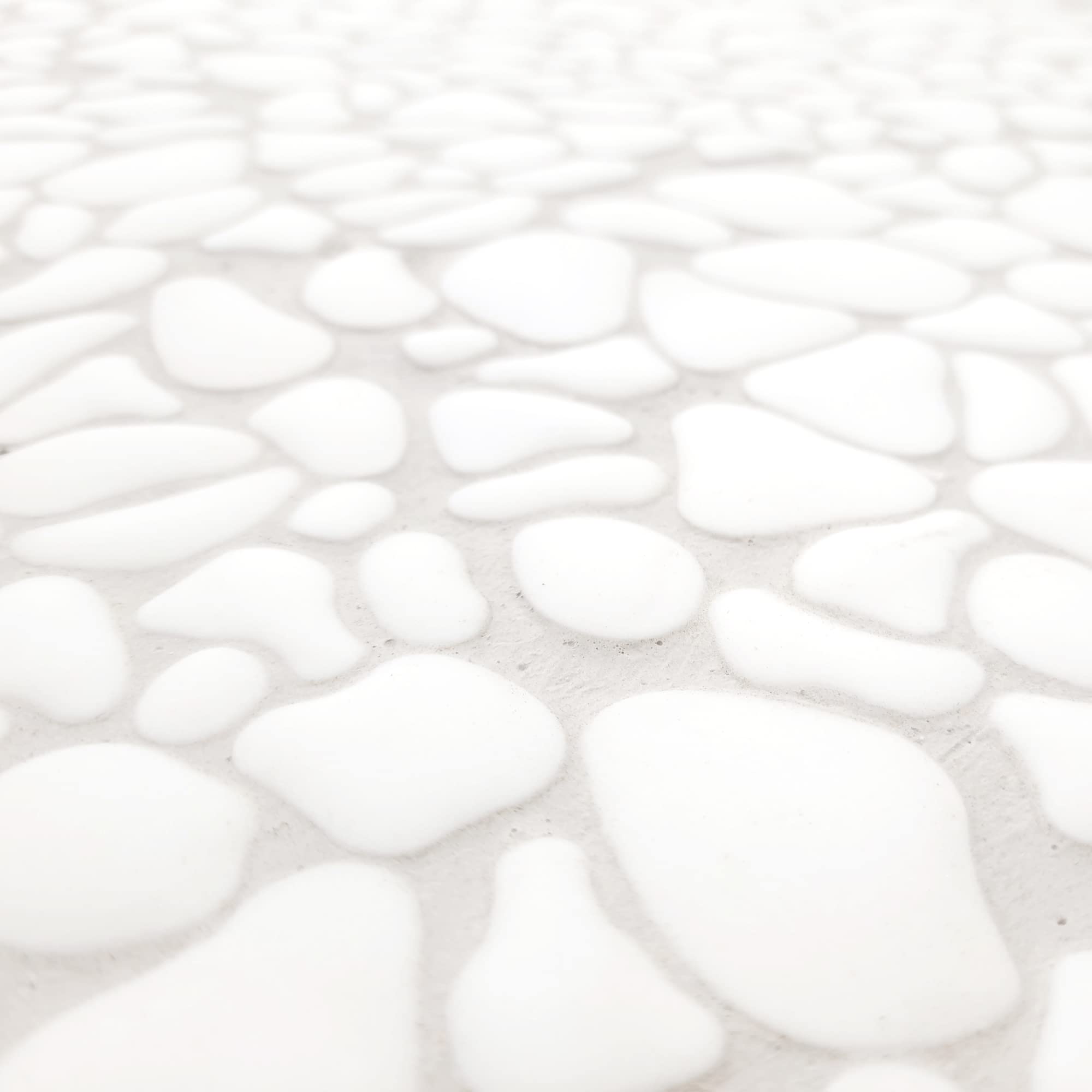 Sunwings 6X6 INCH SAMPLE Pebble Tile for Shower Floor Border Kitchen Bathroom Backsplash. Marble Stone Looks Wall and Floor Tile, White