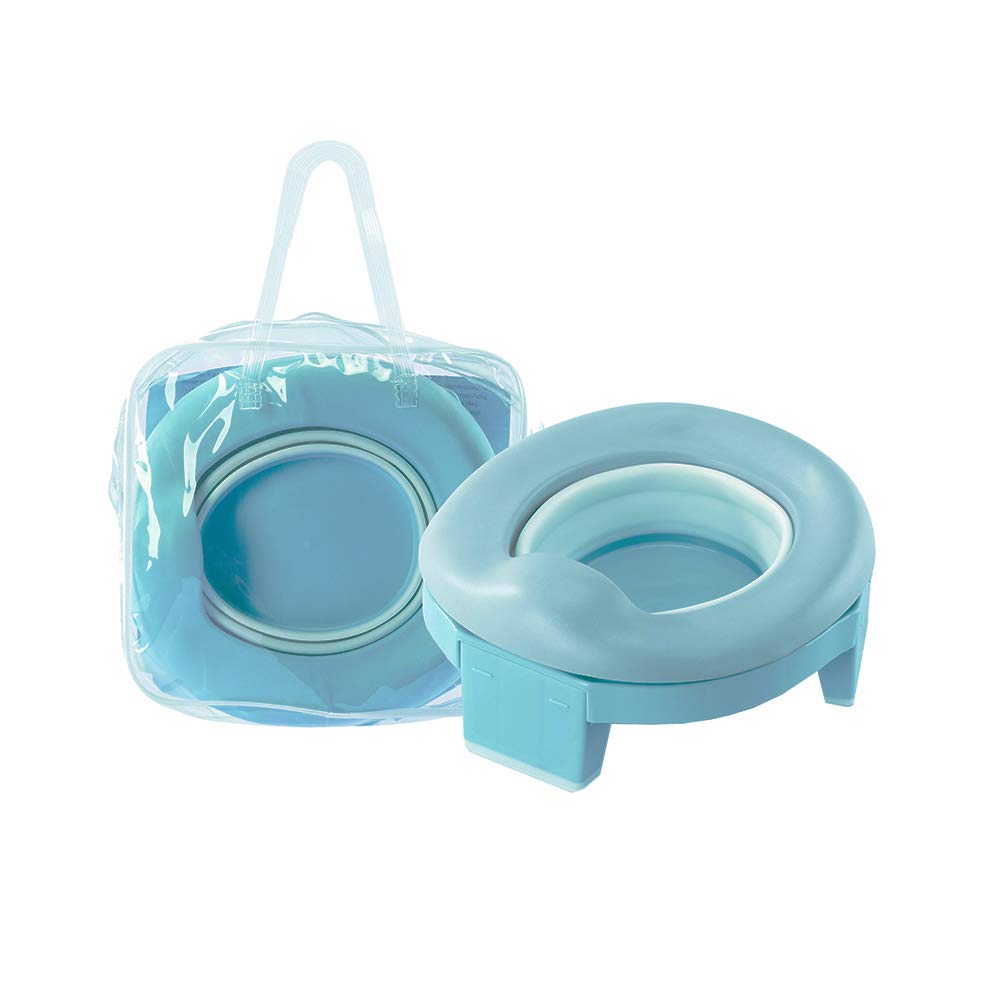 Travel Potty Kids Portable Folding Potty Training seat Children 3-in-1 Go Potty for Travel (Blue)