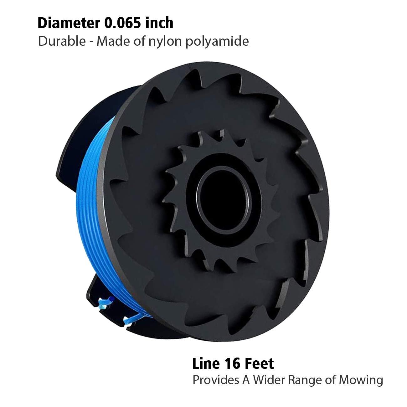 Trimmer Replacement Spool 29092 Compatible with Greenworks Weed Eater String 24V and 40V Cordless Edger Spool Refills Parts, 0.065 inch greenworks trimmer string replacement Line (8 Packs Plus 2 Cap)