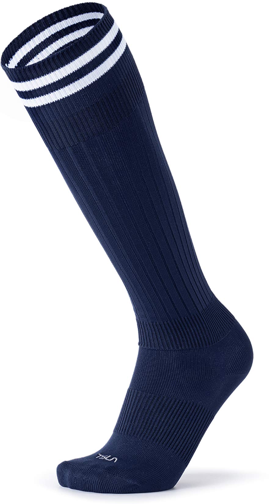 TSLA Unisex Adults & Youth Performance Active Soccer Over Knee Socks, Soft Compression Black, Medium