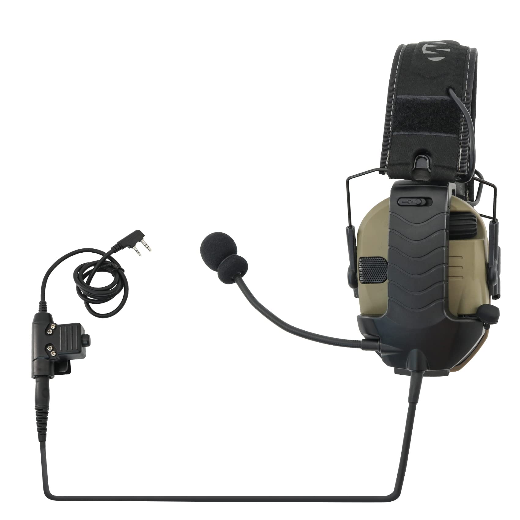 TSVISIONCORE Microphone & PTT for Walker's Razor Noise Cancelling Headphones Airsoft(Black)