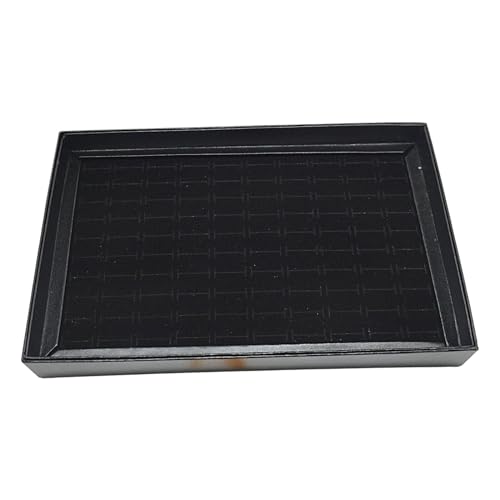 UGPLM Rings Display Tray Rings Earrings Showcase 100 Slots Foam Insert with Flannel Gift Rings Holder Case Jewelry Tray Organizer, A