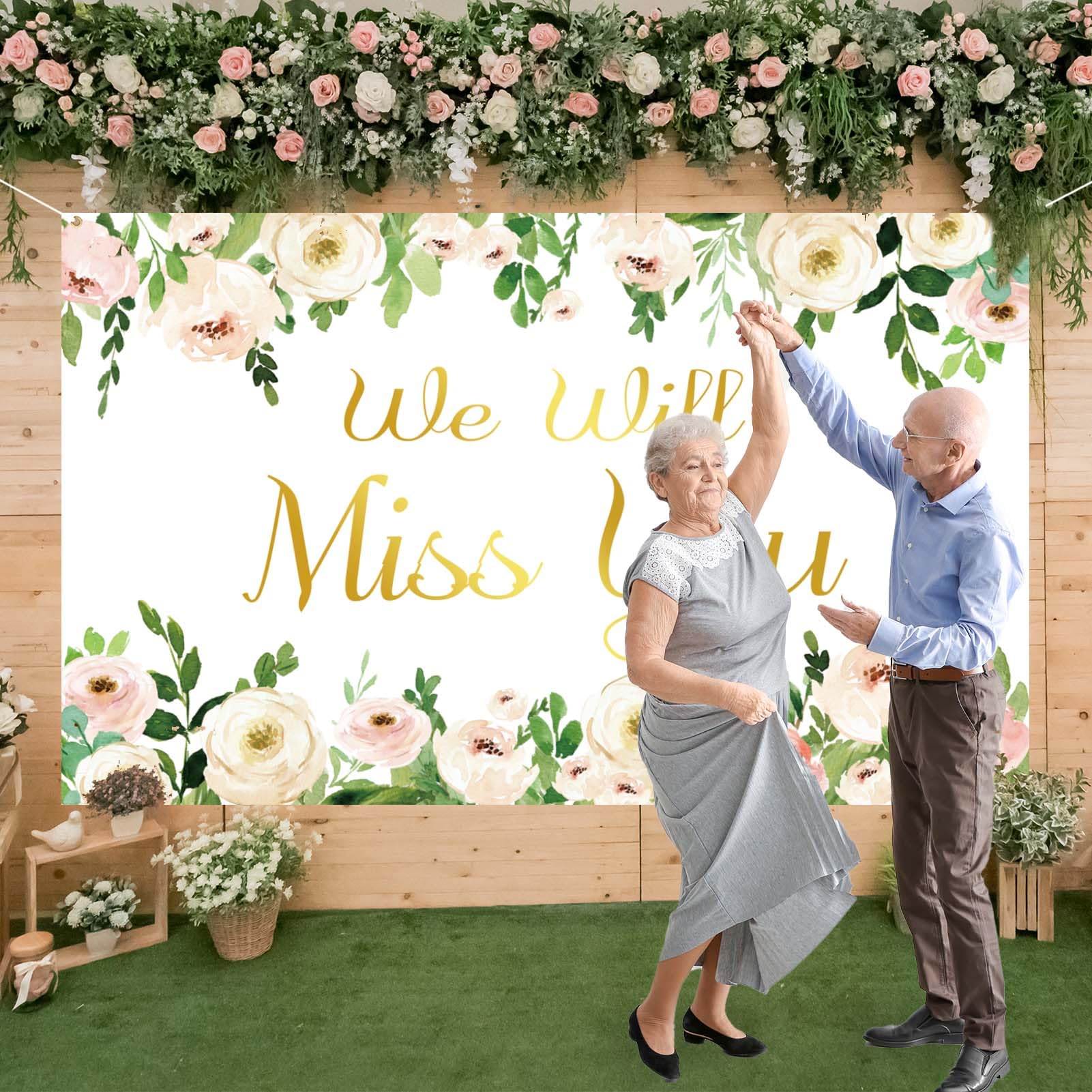 Vlipoeasn White Farewell Party Decorations, We Will Miss You Backdrop Banner, Goodbye Party Decorations for Coworker, Going Away Party Retirement Party Bye Office Work Graduation Party Decorations