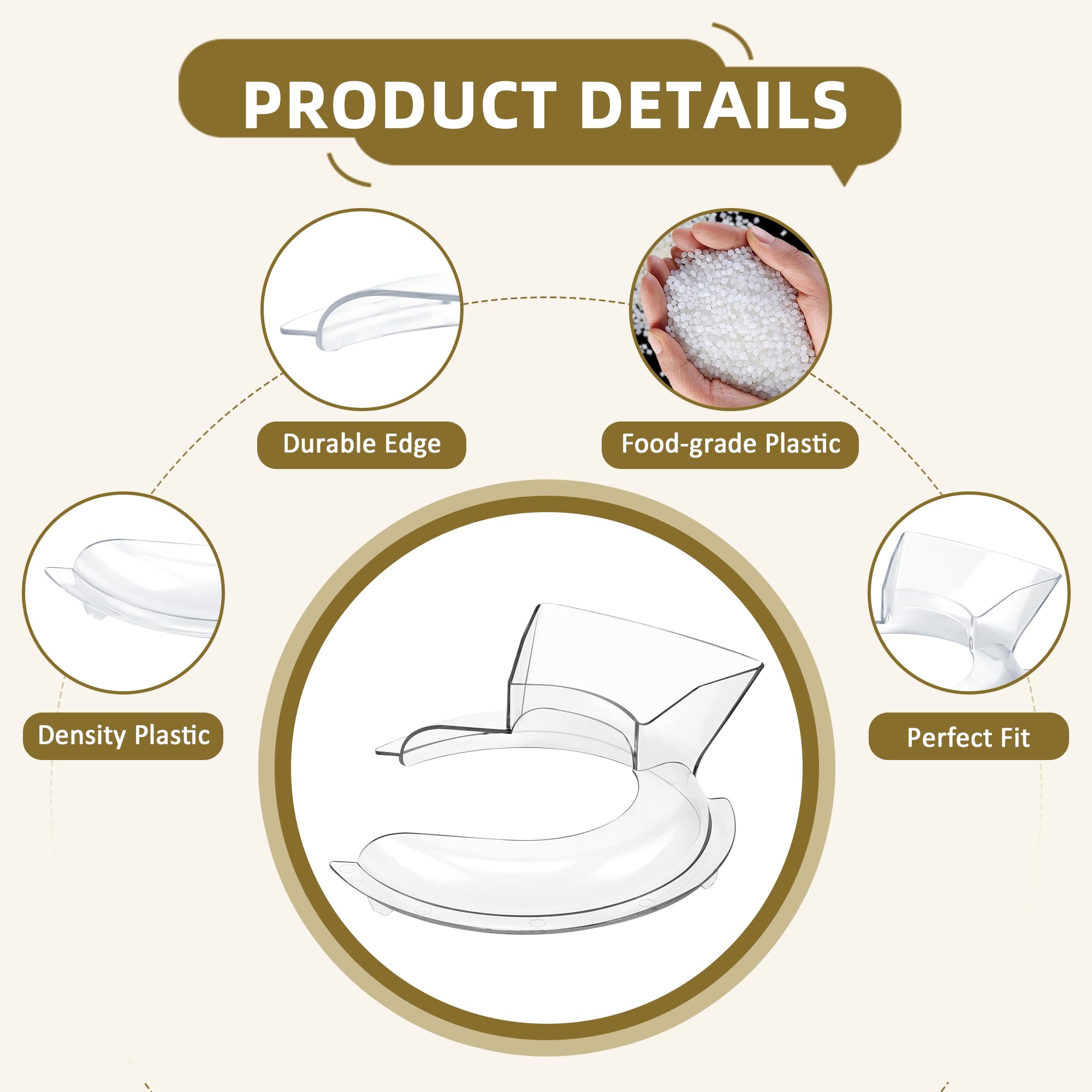 ππ₯ππ§ππππ KN1PS Mixer Pouring Shield with Snap Fit For Splash Guard Accessory of Kitchen 4.5&5 Quart Tilt-Head Stand Mixers or Kitchen Mixer Bowl,Replace W11298367 W11312468
